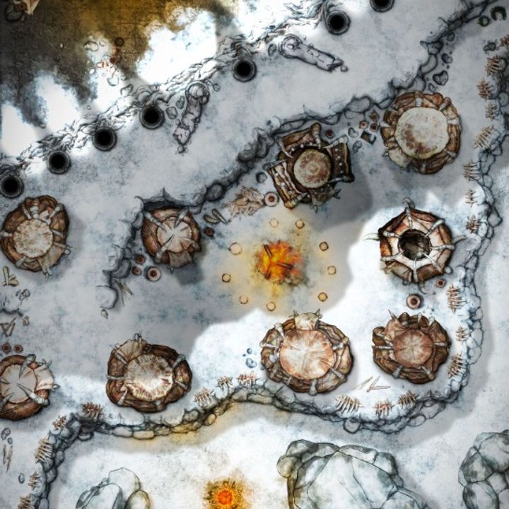 3D Printable Barbarian Village Map by Rhasmus Battlemaps